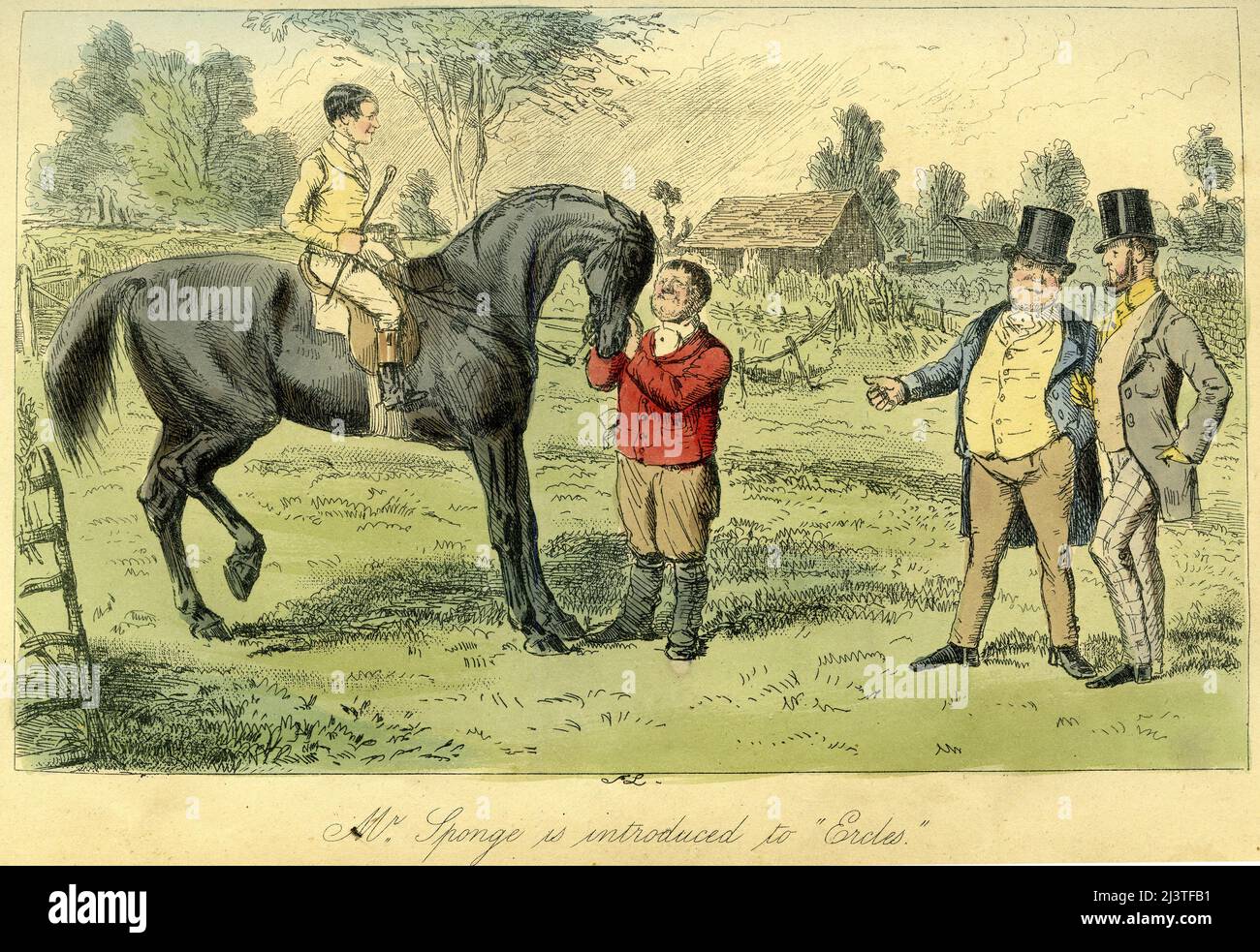 Mr Sponge is introduced to "Ercles".. Handcoloured steel engraving by ...