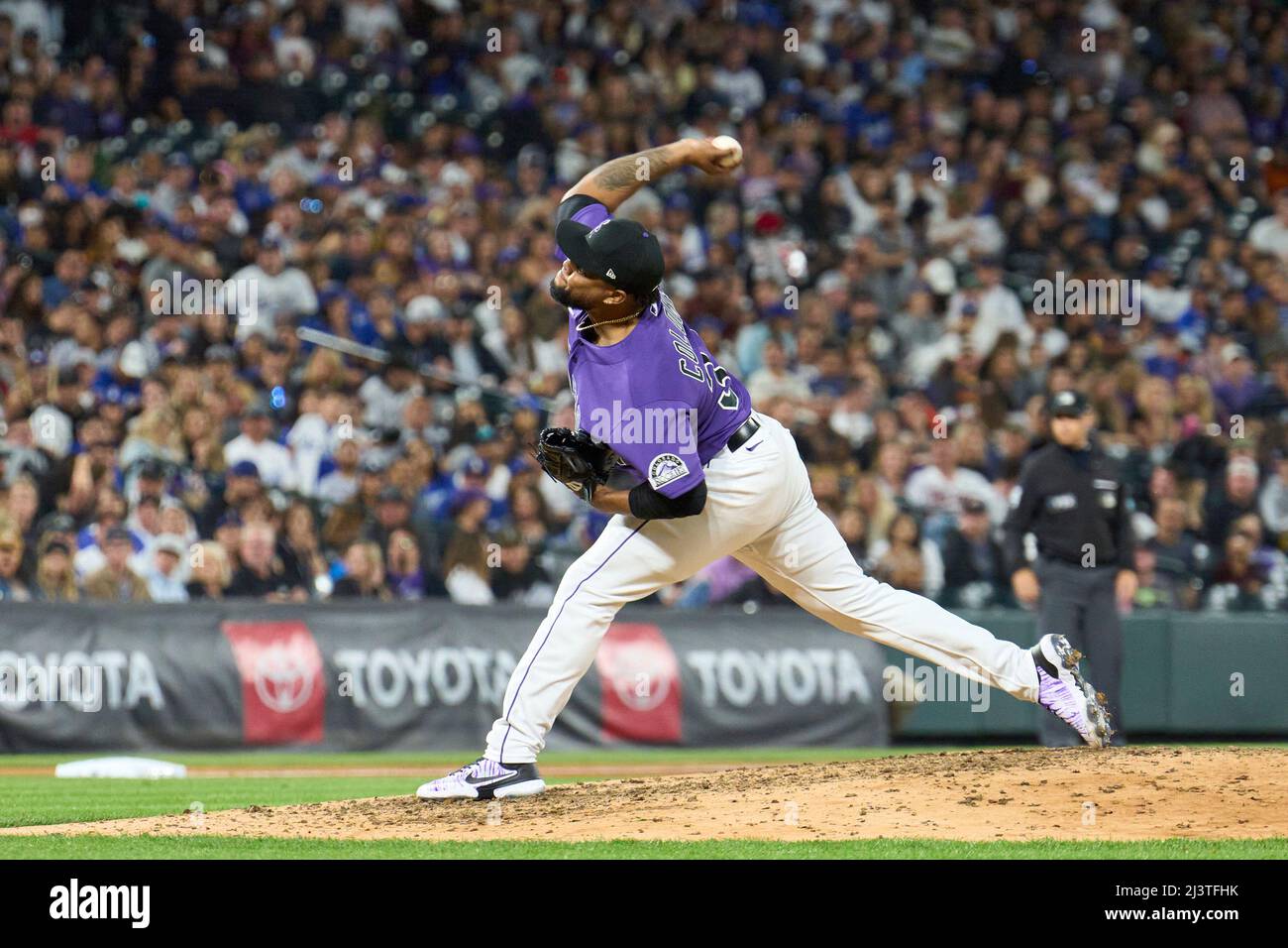 April 9 2022: Colorado pitcher Alex Colome (37) throws a pitch during ...