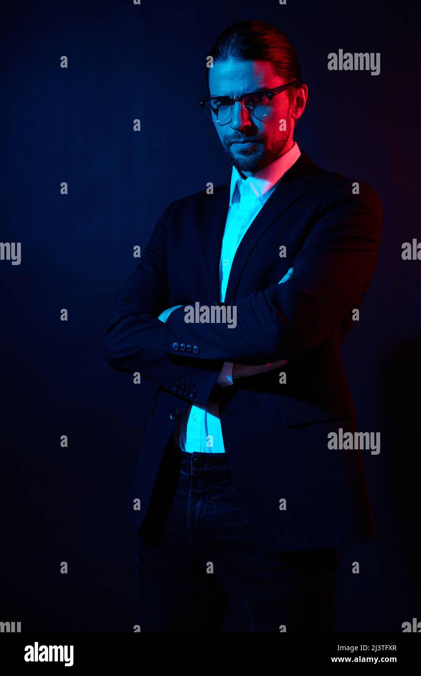 businessmen in costume posing fashion with glasses lifestyle model ...