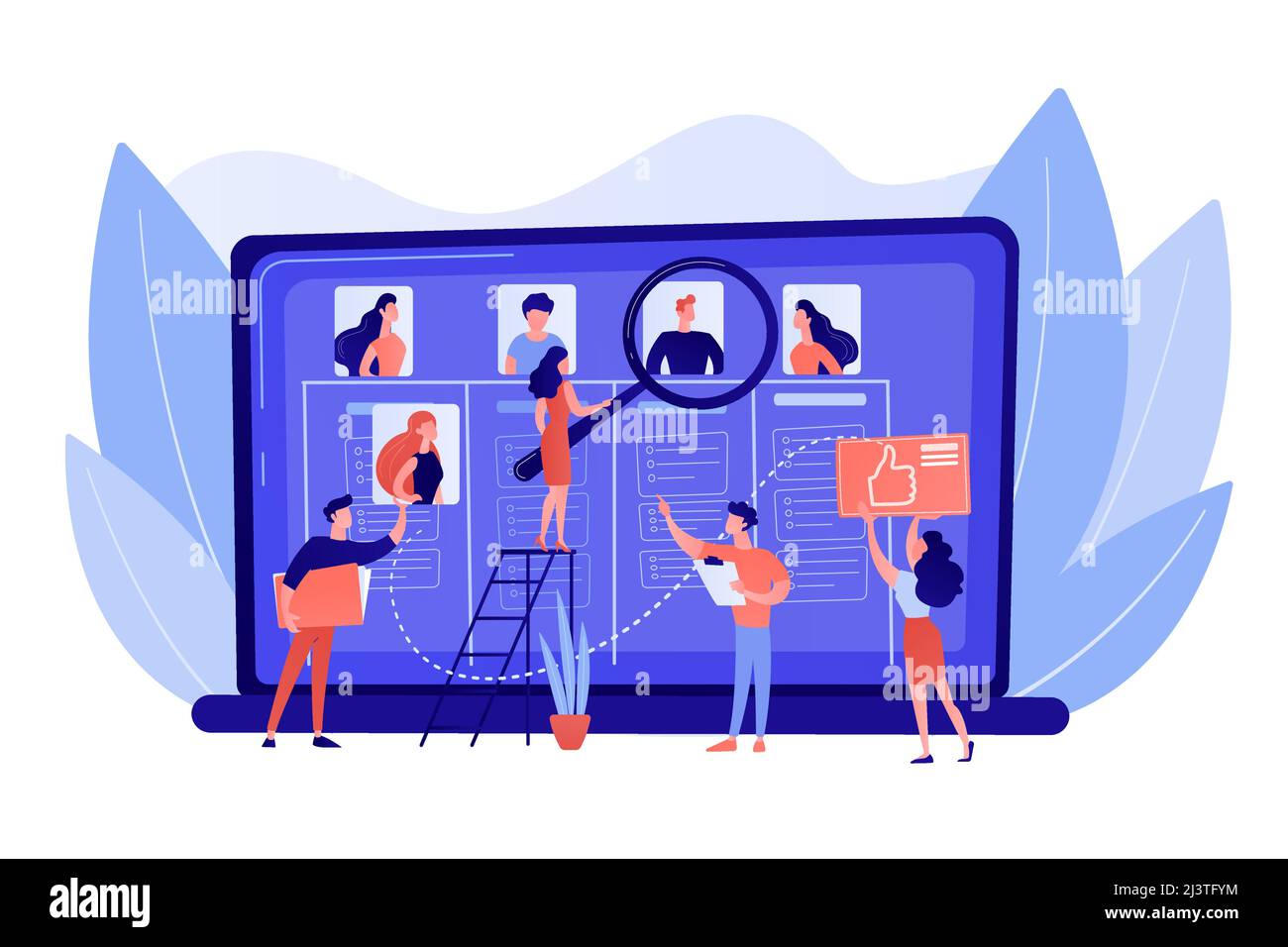 Recruitment agency, employment service. HR manager searching candidate ...