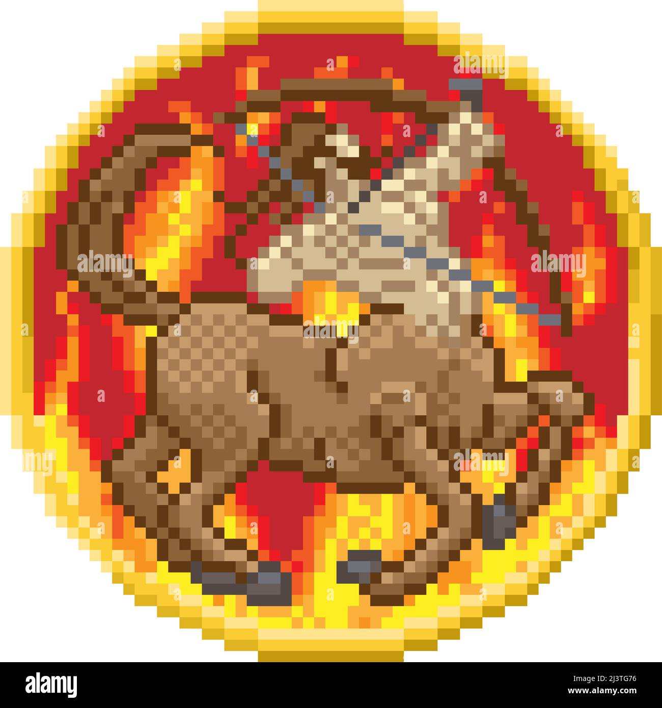 Zodiac Horoscope Sagittarius Pixel Art Sign Stock Vector Image & Art - Alamy