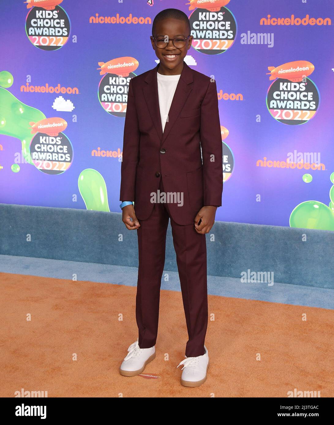 Orion Jean arrives at the 2022 Nickelodeon Kid's Choice Awards held at ...