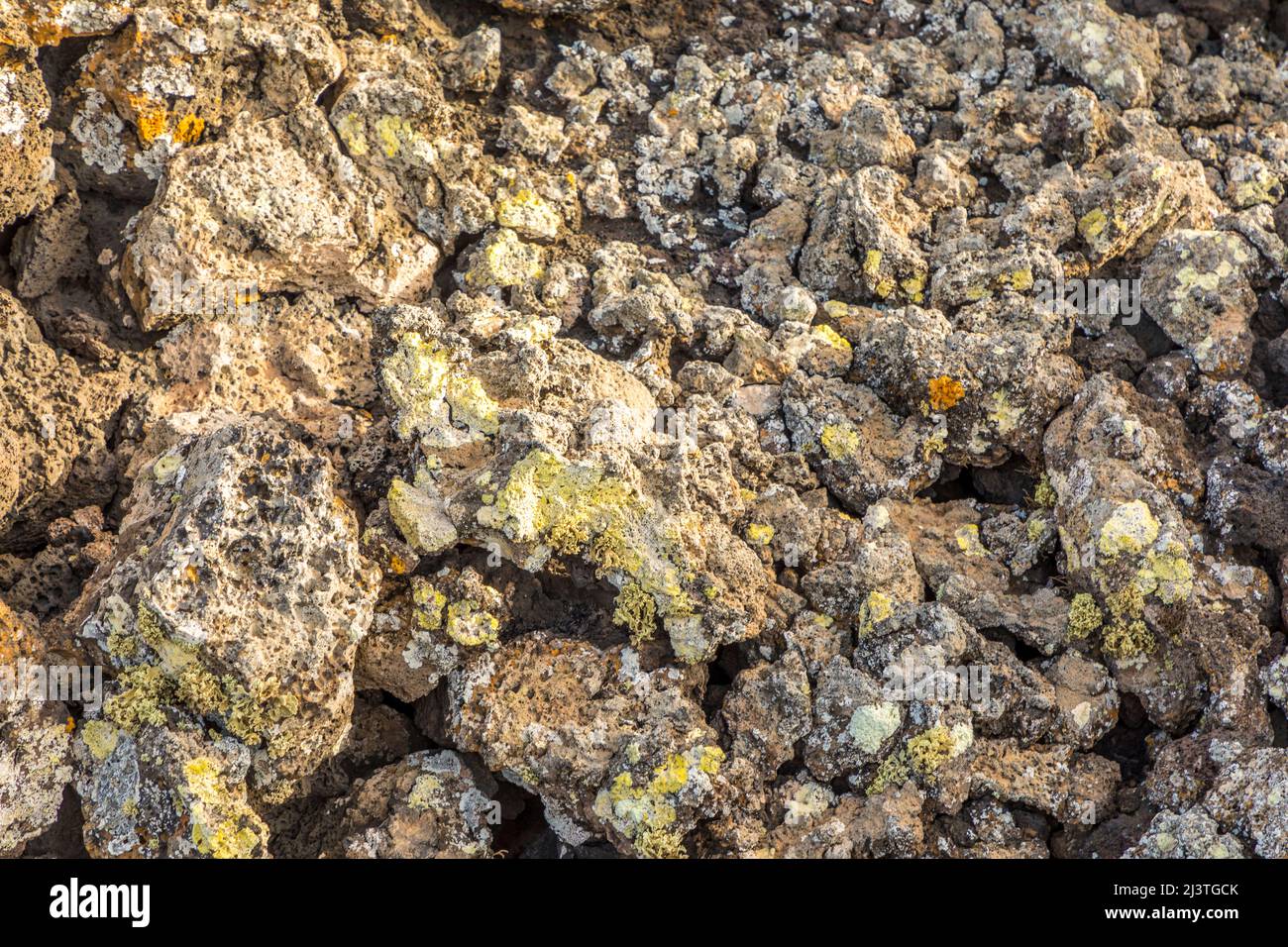 soil of volcanic ash with moss and sulfur as background Stock Photo - Alamy