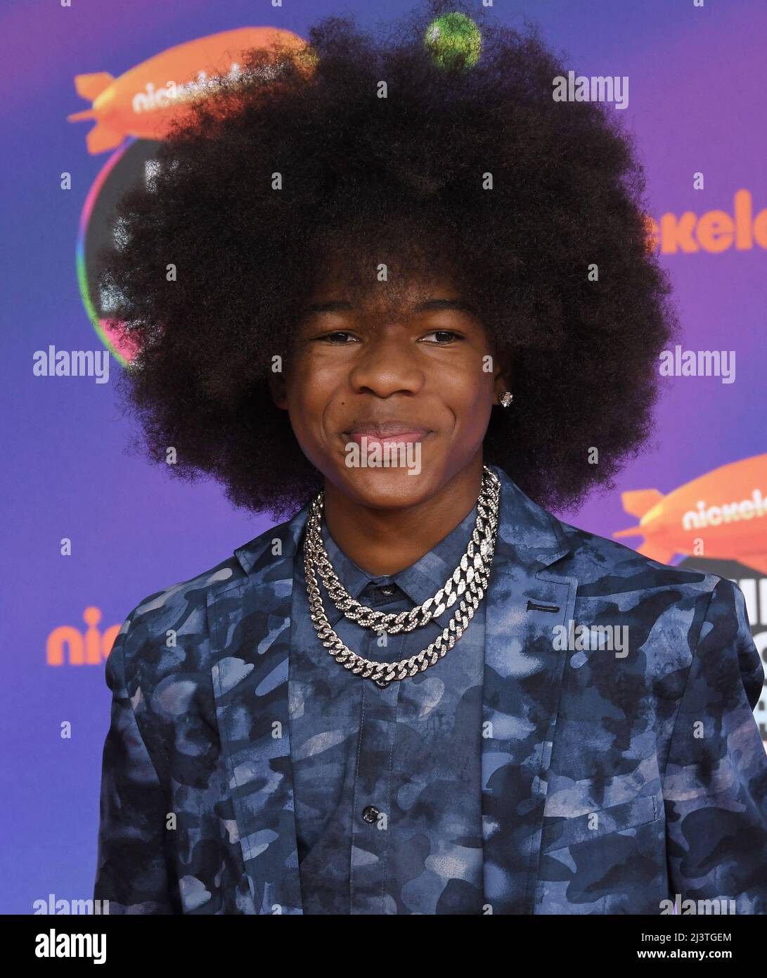 Tyler Gordon arrives at the 2022 Nickelodeon Kid's Choice Awards held ...