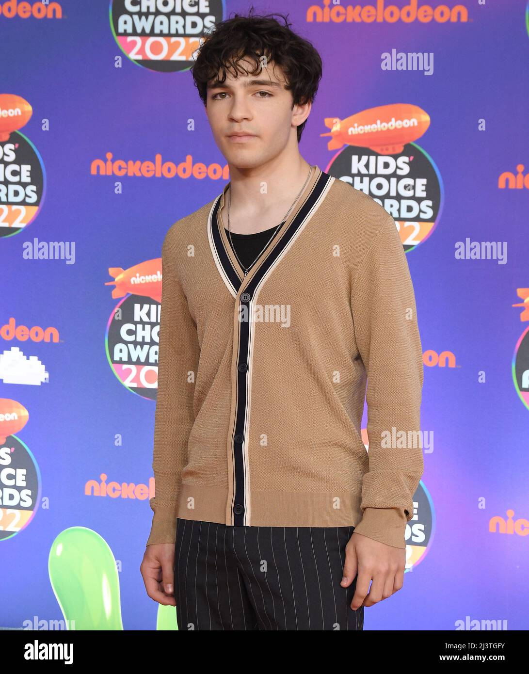 Bryce Gheisar arrives at the 2022 Nickelodeon Kid's Choice Awards held ...