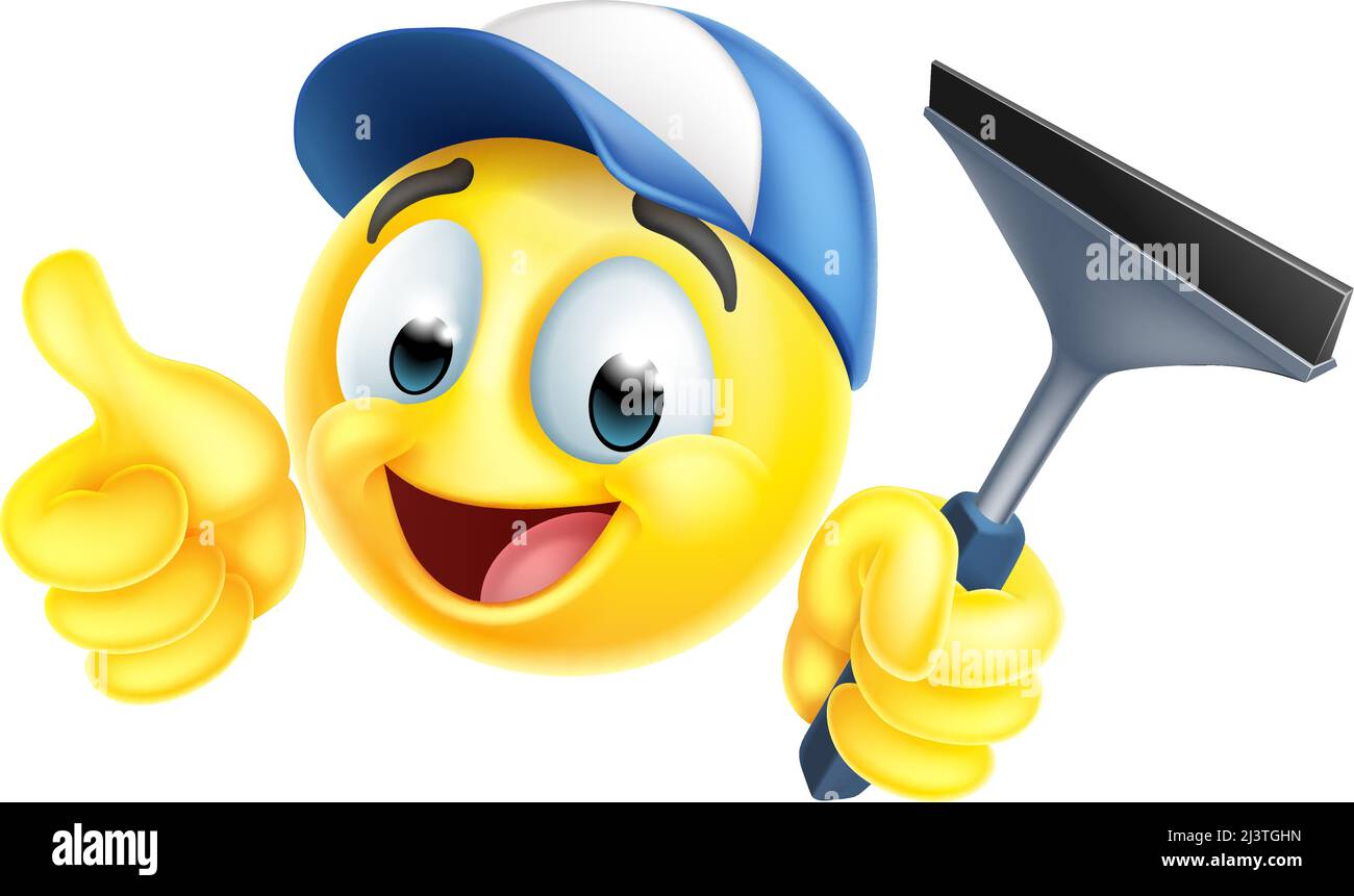 Window Cleaning Car Wash Squeegee Emoticon Icon Stock Vector Image ...