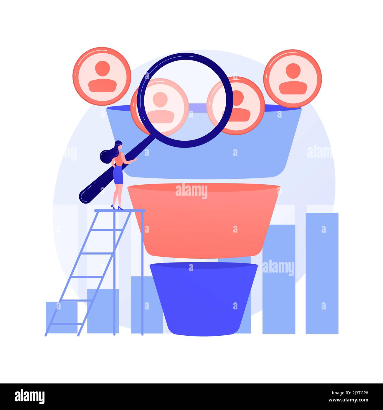 Marketing funnel abstract concept vector illustration. Internet ...