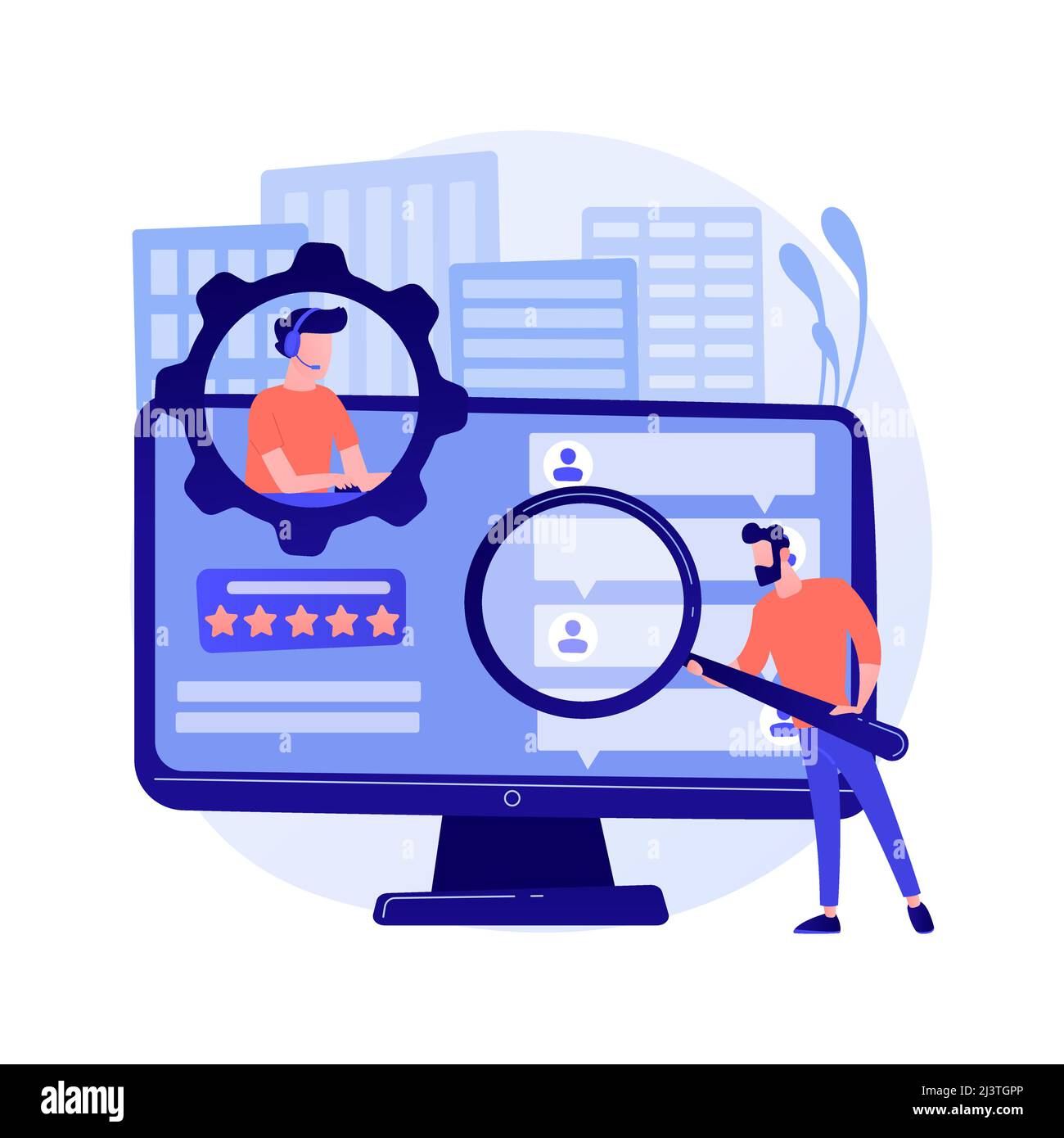 Customer self-service abstract concept vector illustration. E-support ...