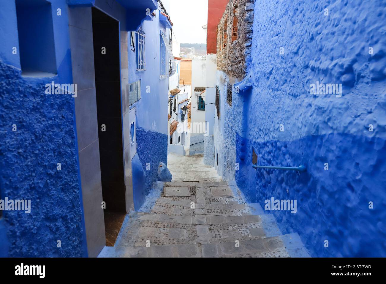A Street in Blue Chefchaouen City, Morocco Stock Photo - Alamy