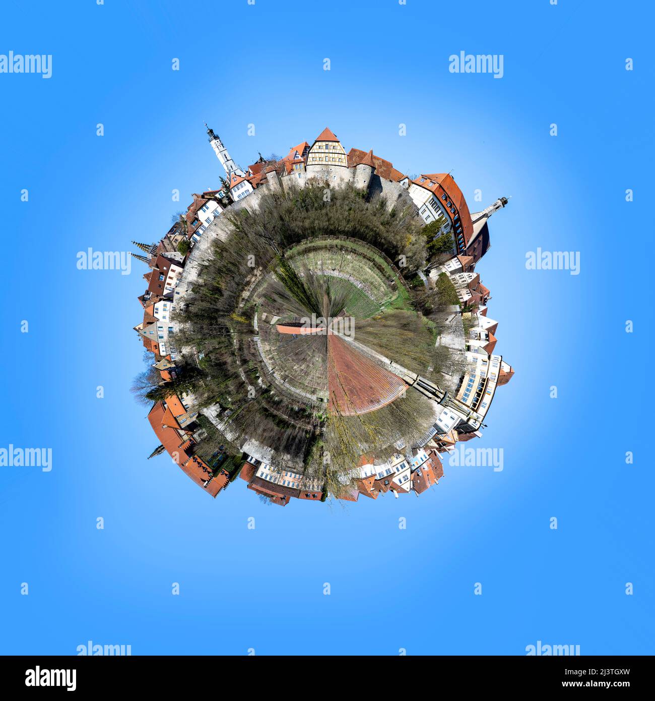 scenic view to old town of Rothenburg ob der Tauber Stock Photo - Alamy