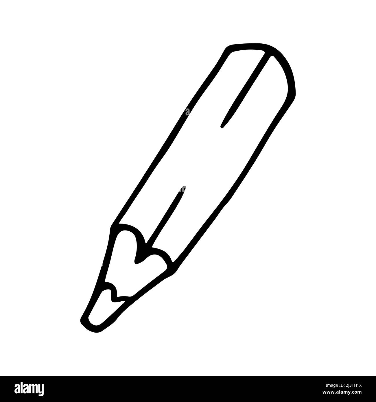 Vector illustration of pencil in doodle style. Hand drawn sign of pen ...