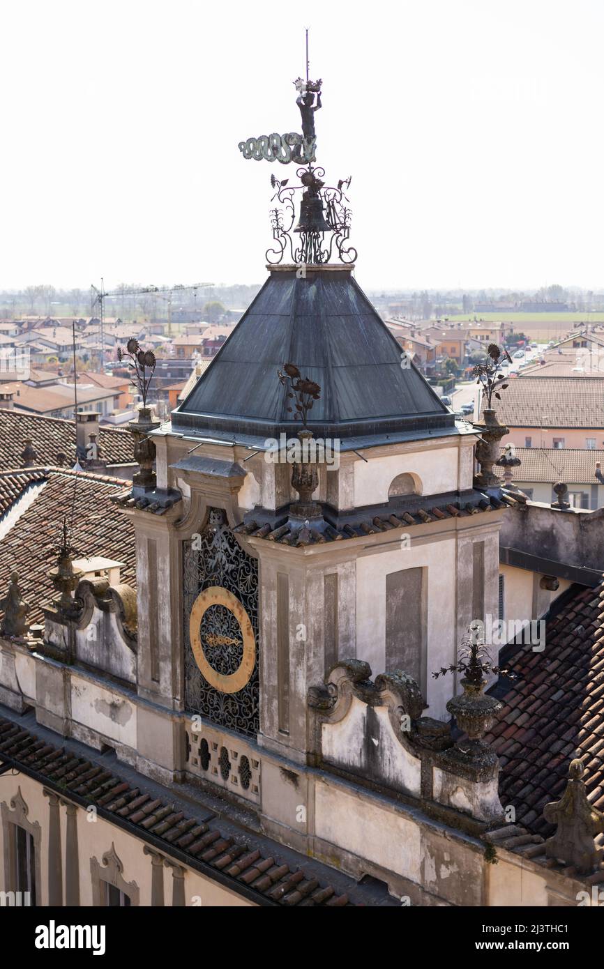 a beautiful castle clock tower in the old town Stock Photo - Alamy