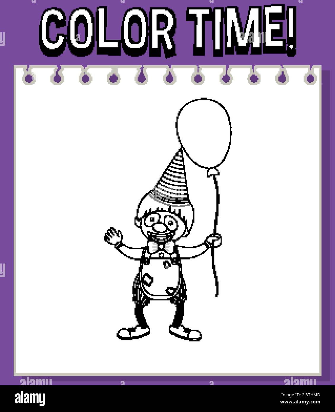 Worksheets template with color time! text illustration Stock Vector ...
