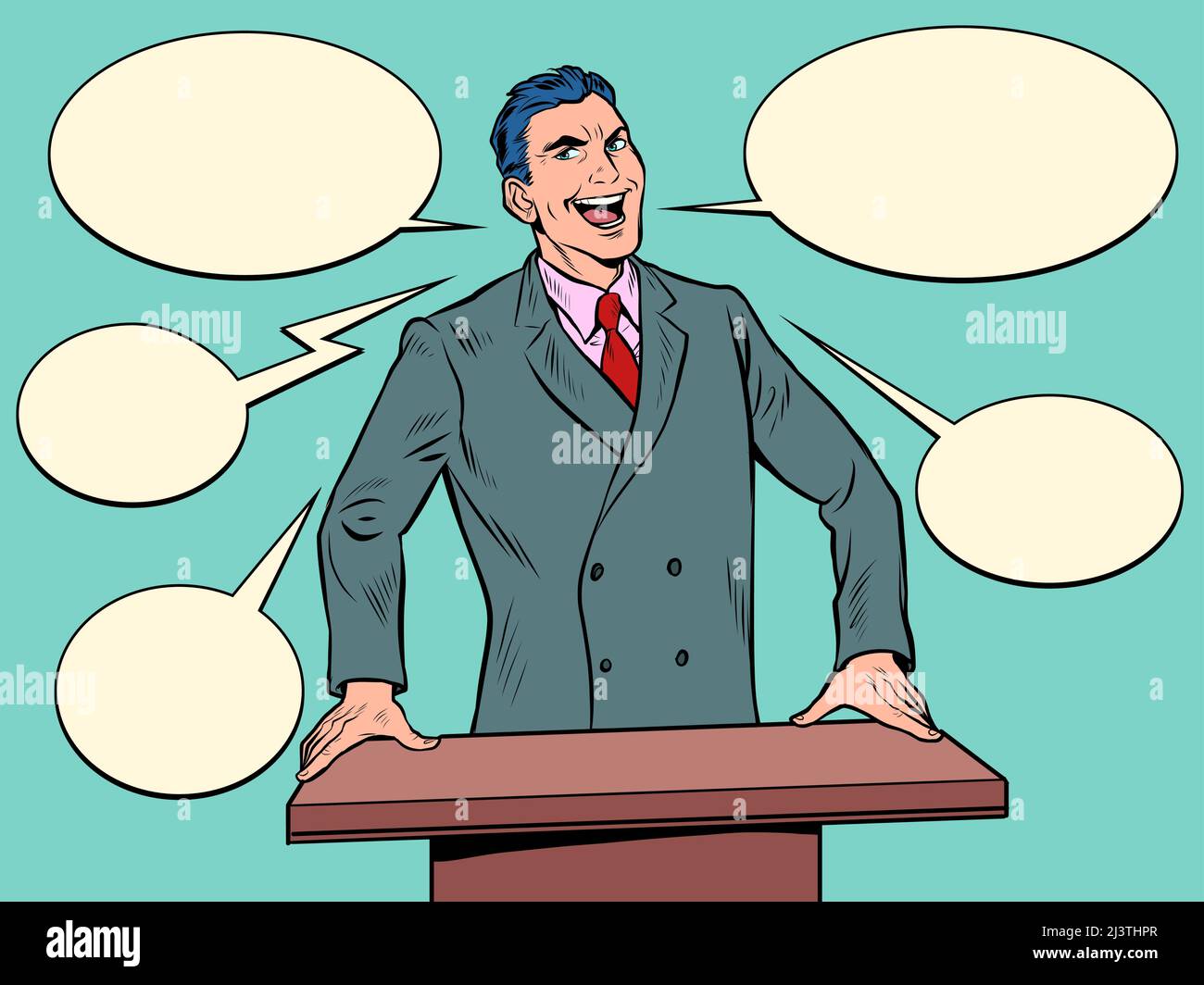Audience public speaker cartoon hi-res stock photography and images - Alamy