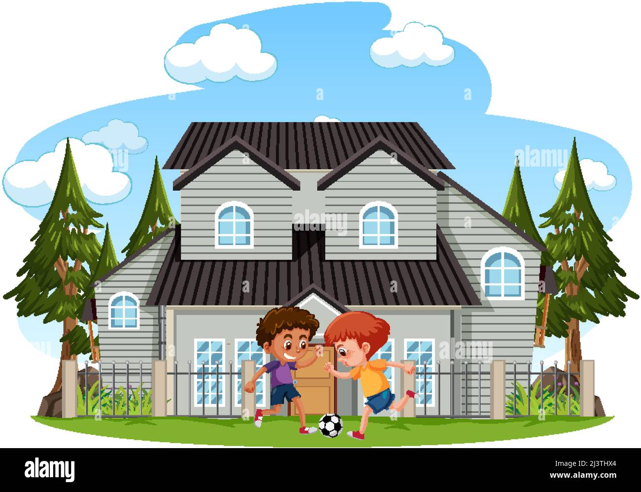 Isolated scene with people cartoon character illustration Stock Vector ...