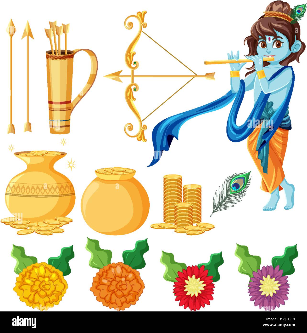 Indian god and golden bow illustration Stock Vector Image & Art - Alamy