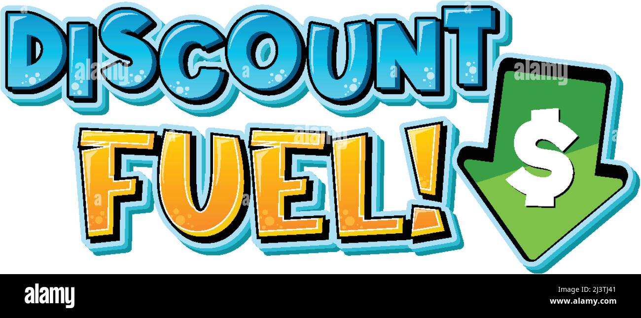 Discount fuel cartoon word logo design illustration Stock Vector Image ...