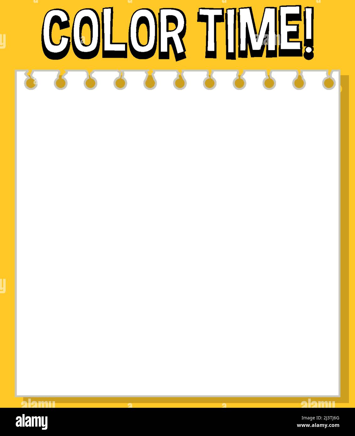 Worksheets template with color time! text illustration Stock Vector ...