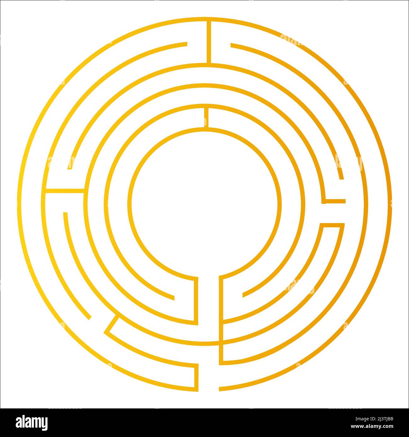 Golden labyrinth on the white background vector illustration Stock ...