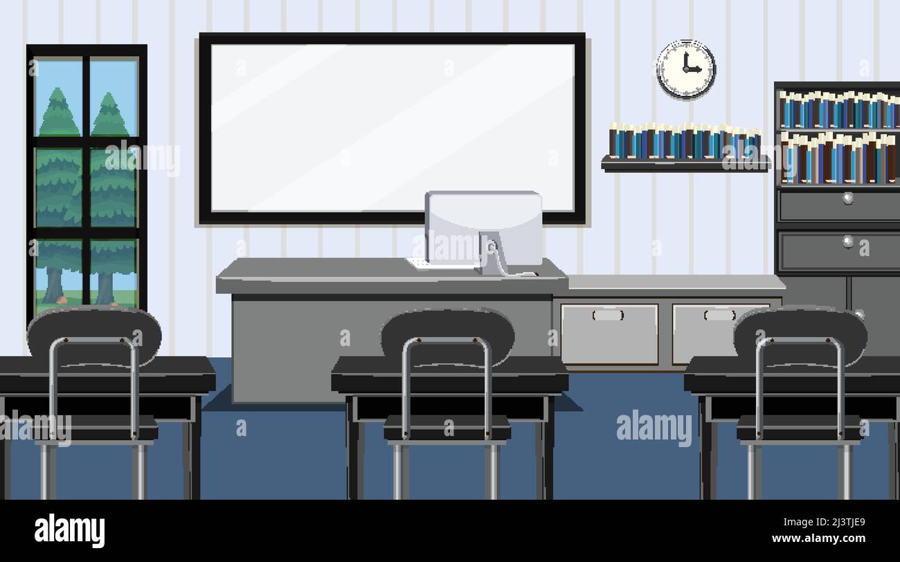 School classroom interior concept illustration Stock Vector Image & Art ...