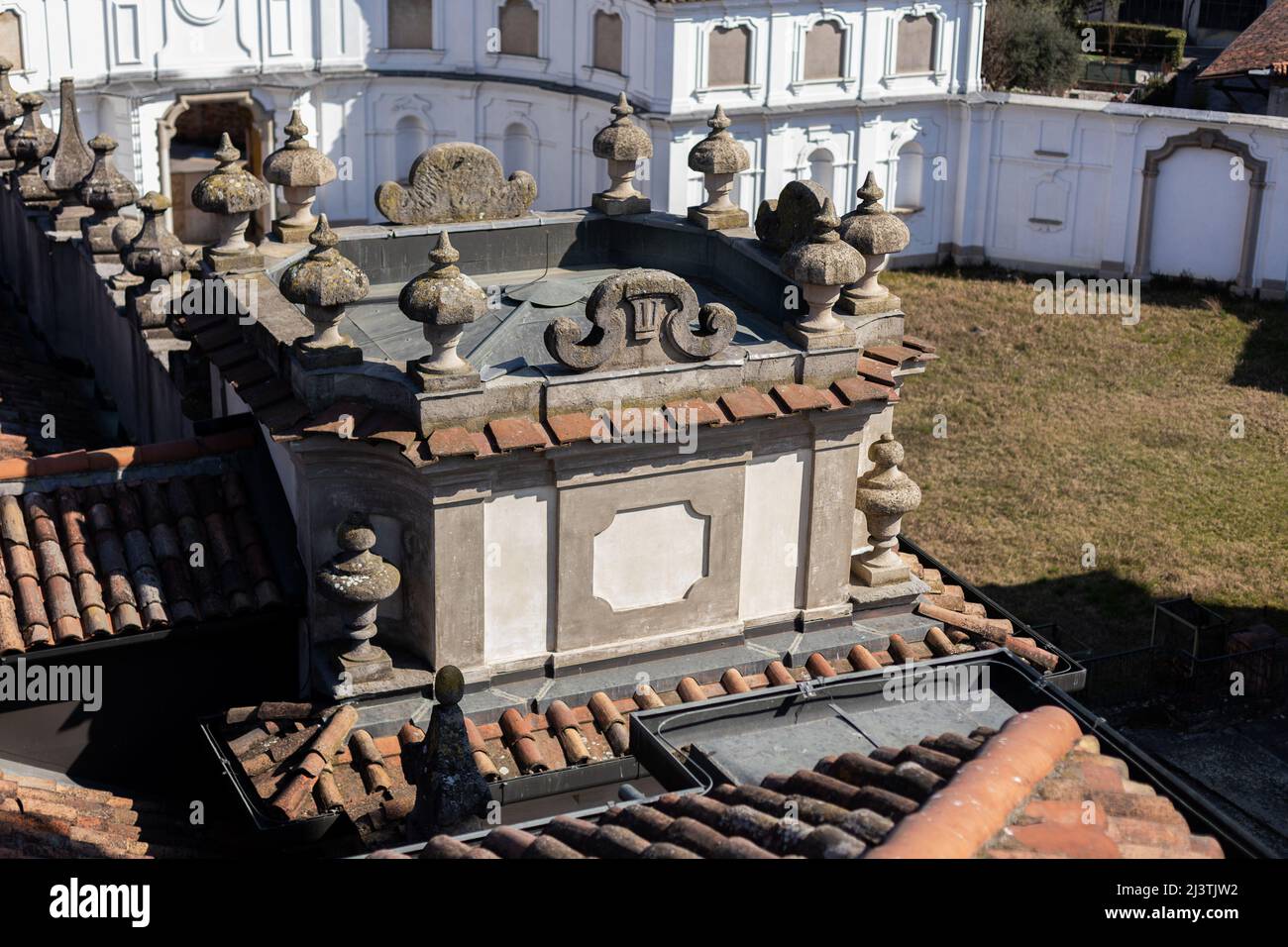 a tower in an old antique castle in the suburbs of italy Stock Photo ...