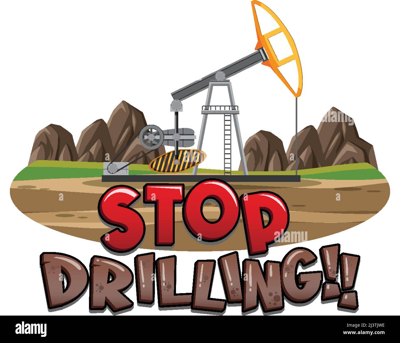 Stop the drilling Stock Vector Images - Alamy