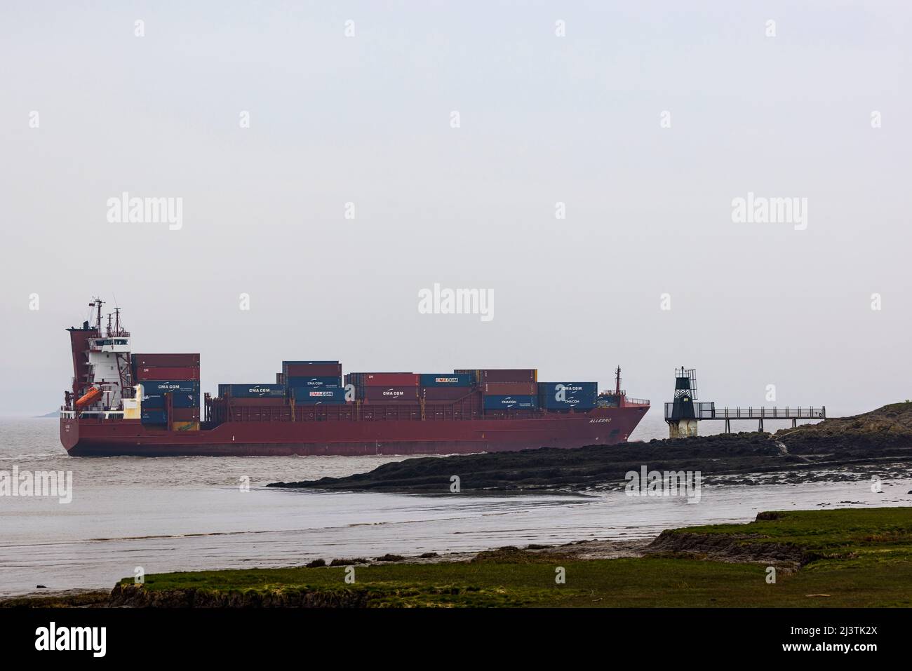 Vessel Allegro heading into port Stock Photo - Alamy