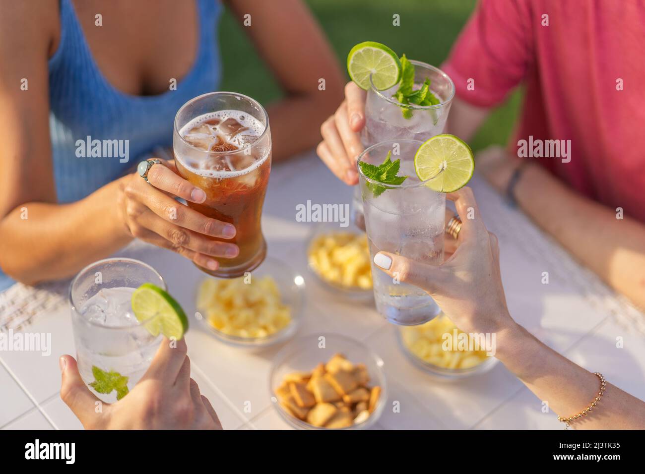 Woman hands toasting celebrate hi-res stock photography and images - Alamy