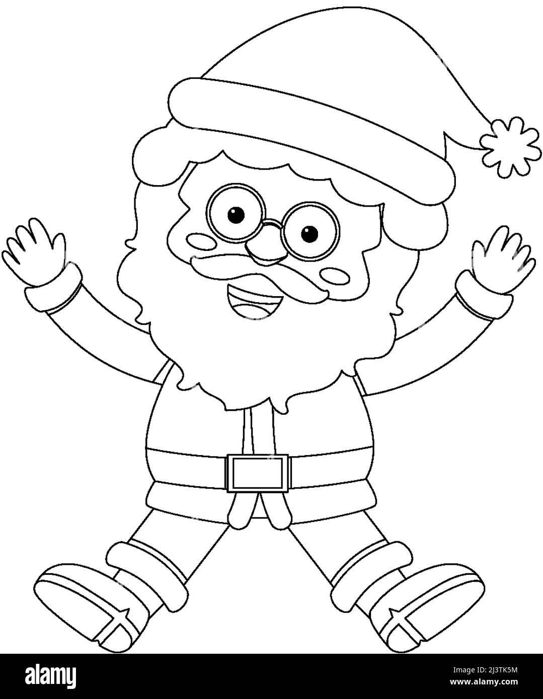 Santa doodle outline for colouring illustration Stock Vector Image ...