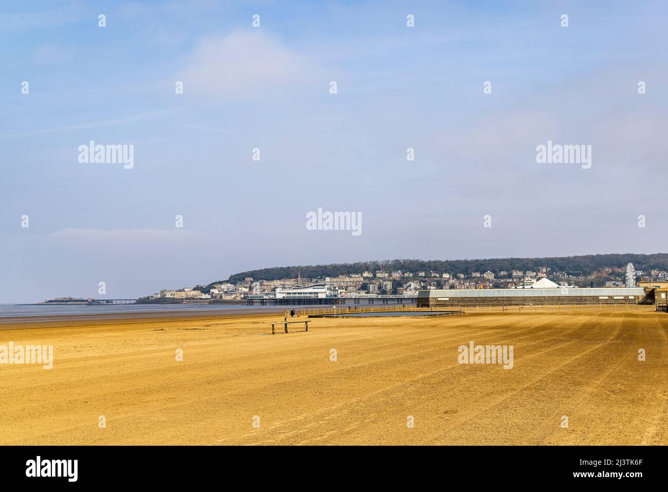 Tropicana W-S-M beach and piers Stock Photo - Alamy