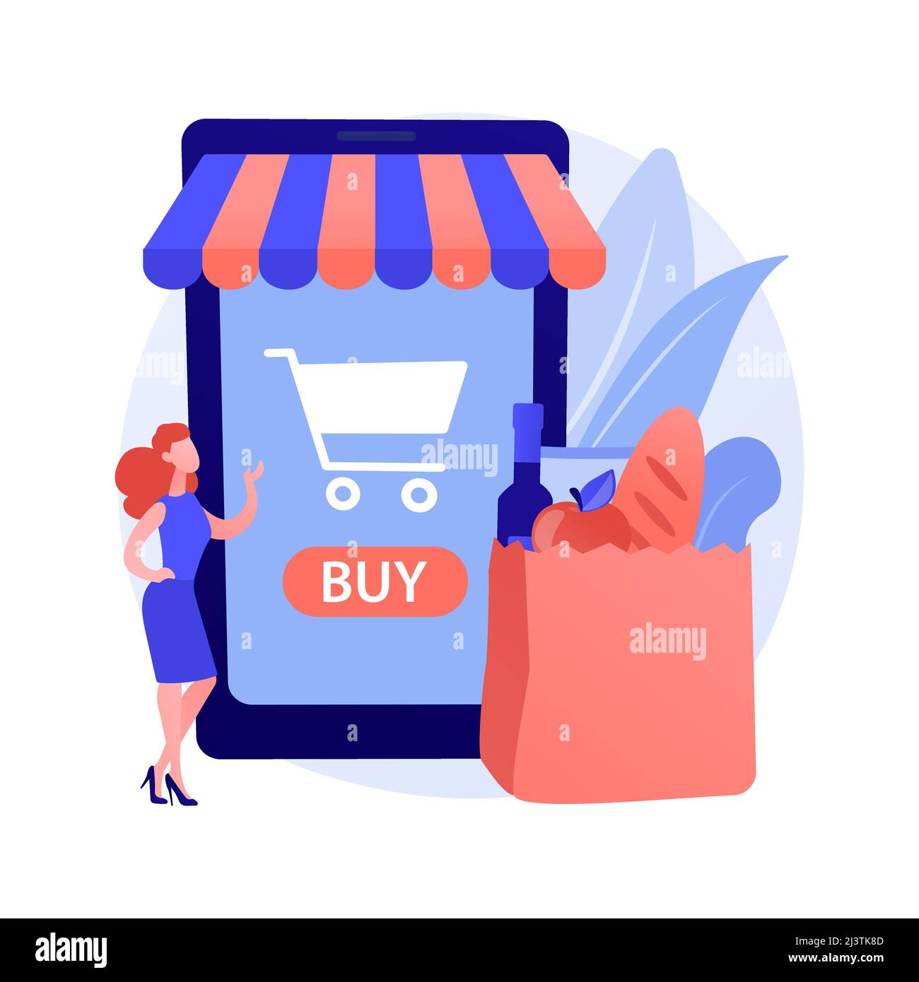 Digital supermarket abstract concept vector illustration. Digital ...