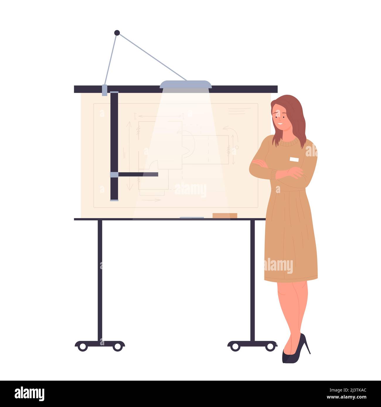 Architectural building project. Engineer presenting construction plan ...