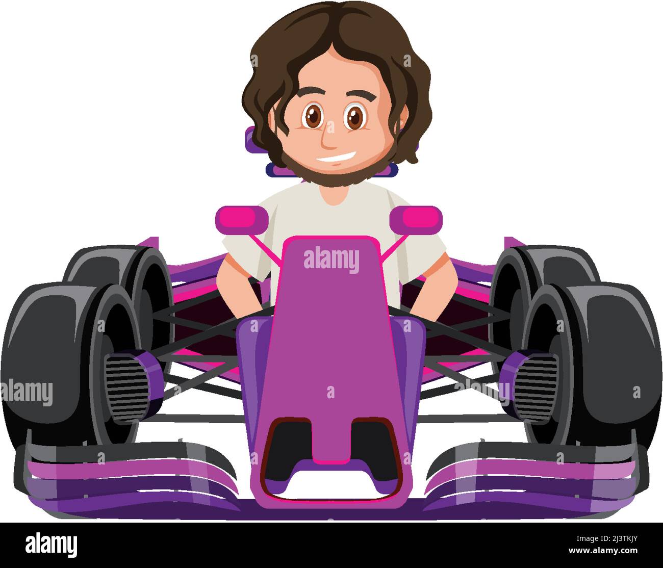 A man driving formula one racing car illustration Stock Vector Image ...