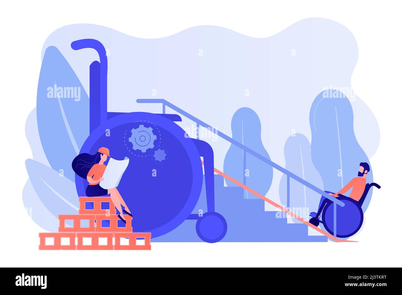 Ramp for people in wheelchairs, disabled care. Accessible environment ...