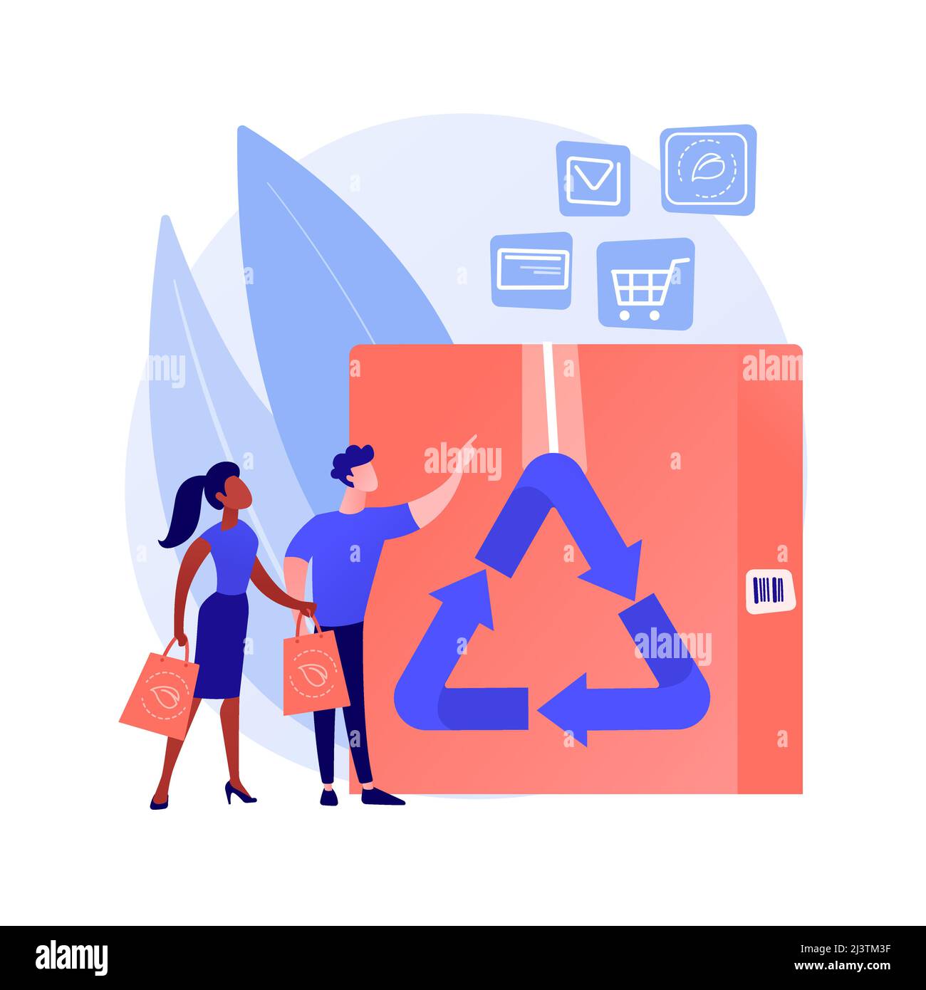 Low impact packaging abstract concept vector illustration. Sustainable ...