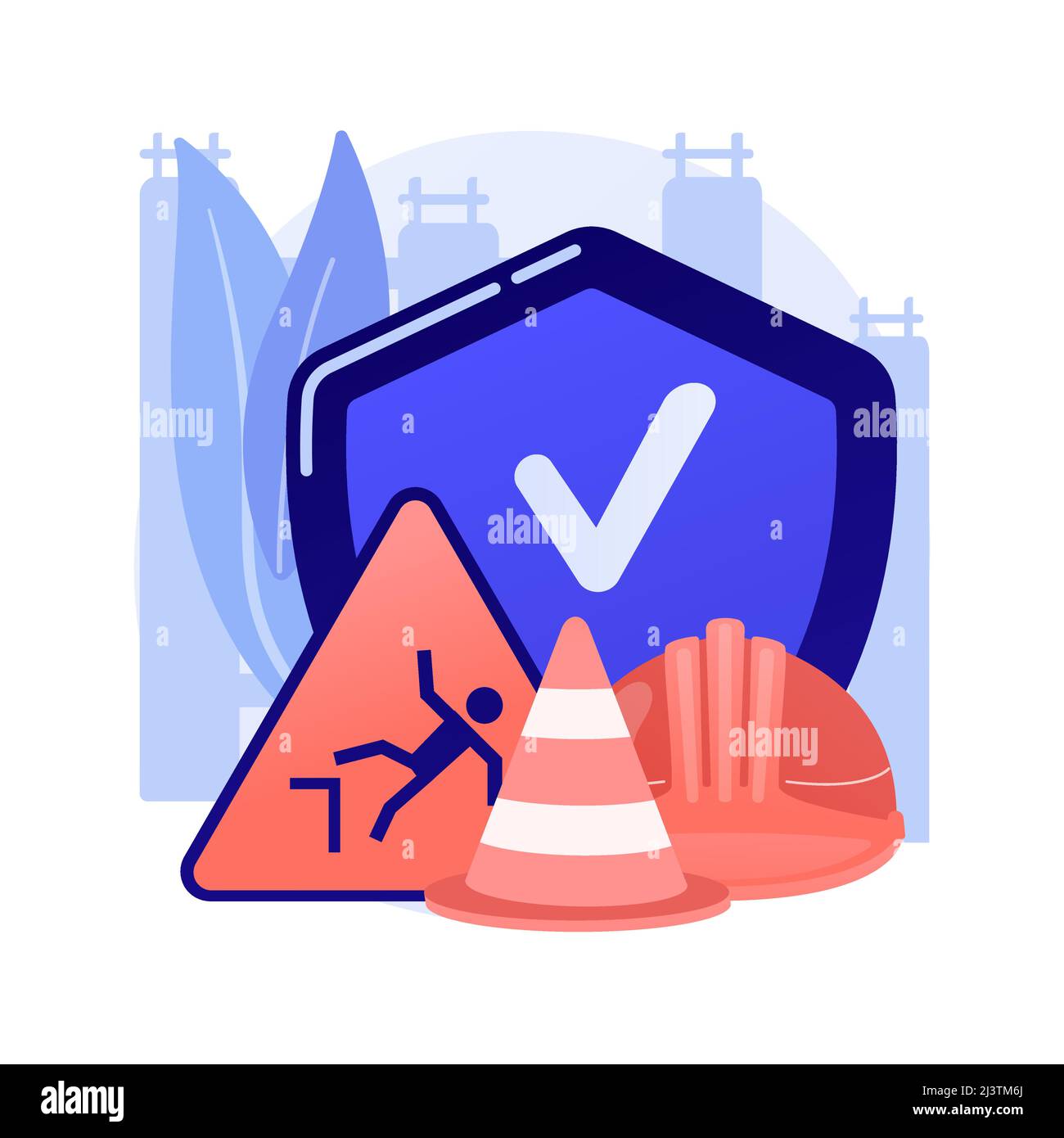 Construction site protection abstract concept vector illustration ...
