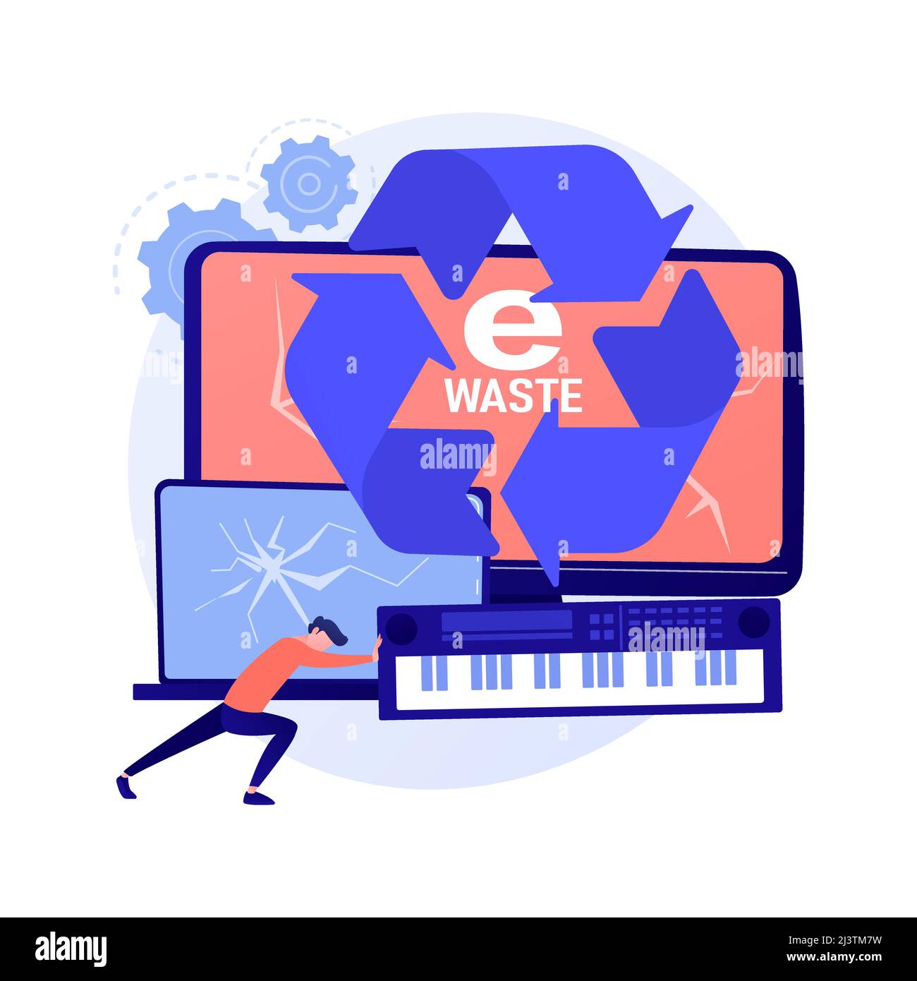 E-waste reduction abstract concept vector illustration. E-waste ...