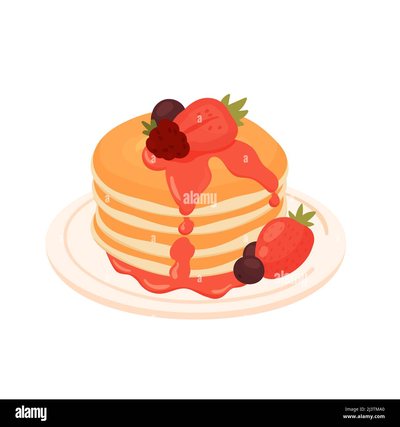 Pancakes with fruits breakfast. Morning dish food, homemade food ...