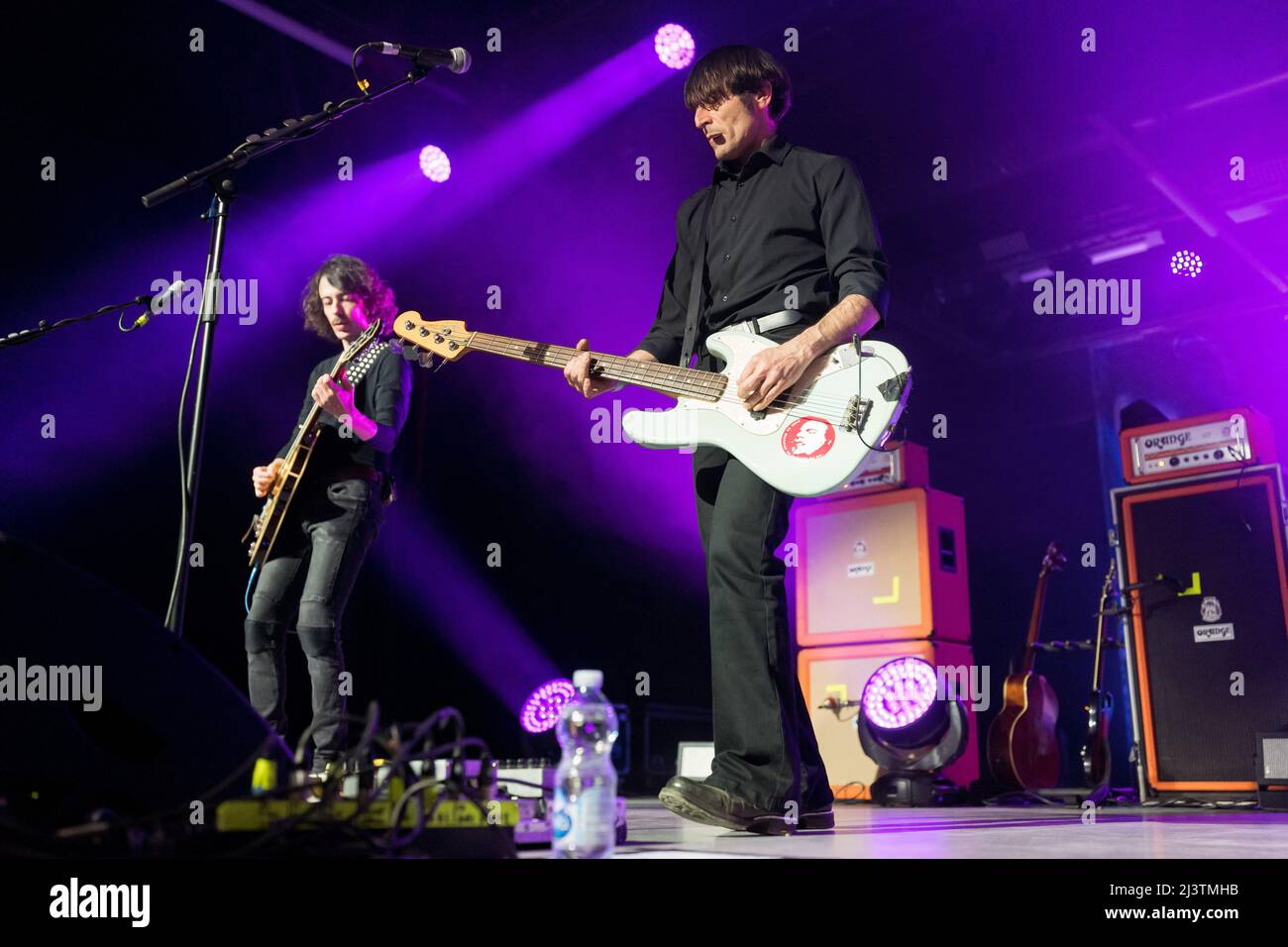 The italian rock pop band Zen circus perform live in Turin Stock Photo ...