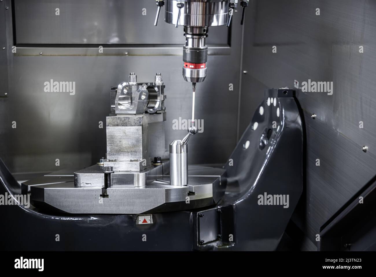 Metalworking CNC milling machine. Cutting metal modern processing ...