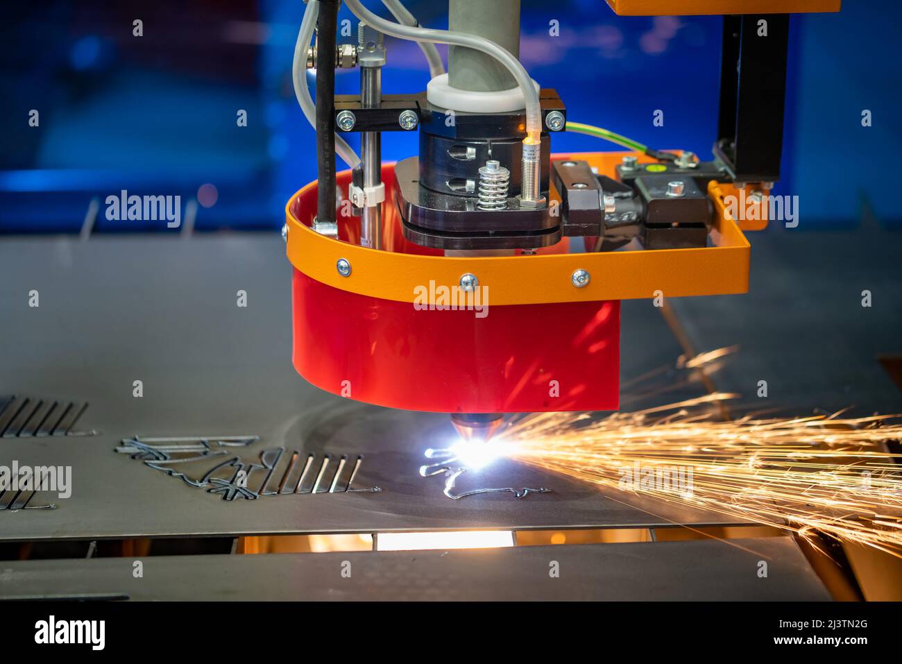 CNC Laser cutting of metal, modern industrial technology Making ...