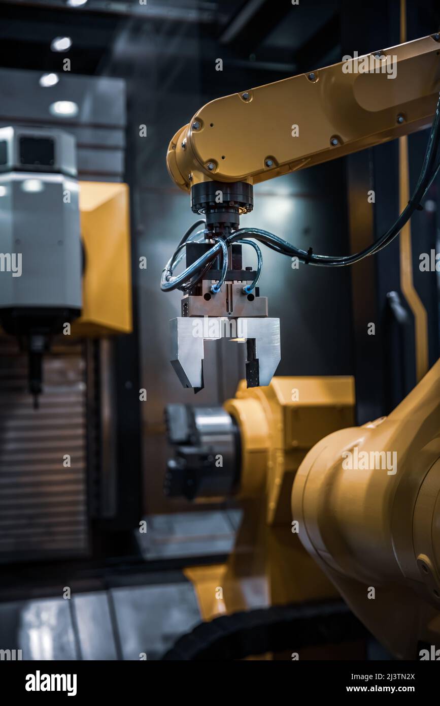 Robotic Arm production lines modern industrial technology. Automated ...