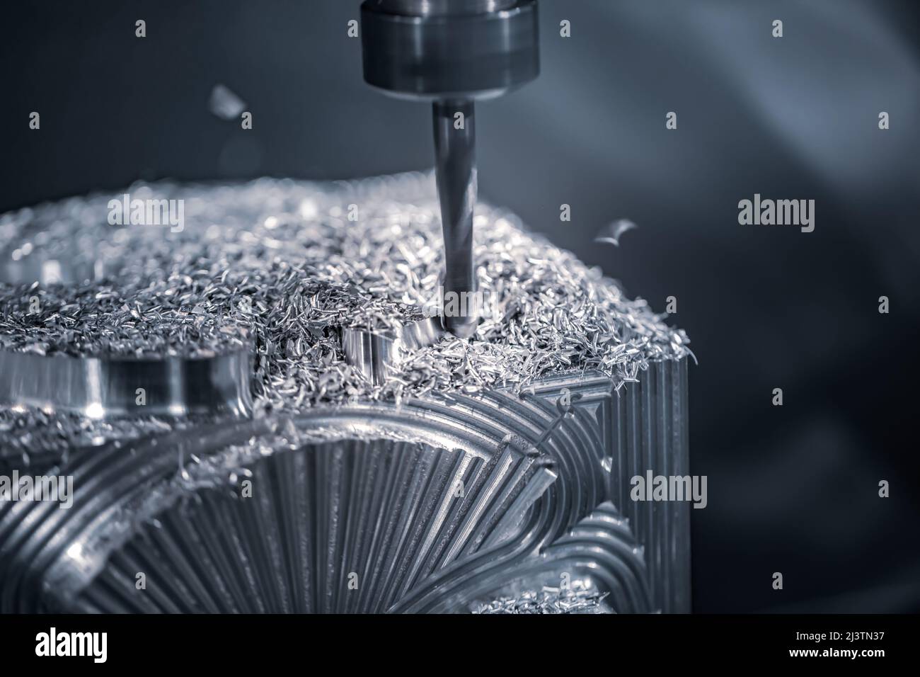 Metalworking CNC milling machine. Cutting metal modern processing ...