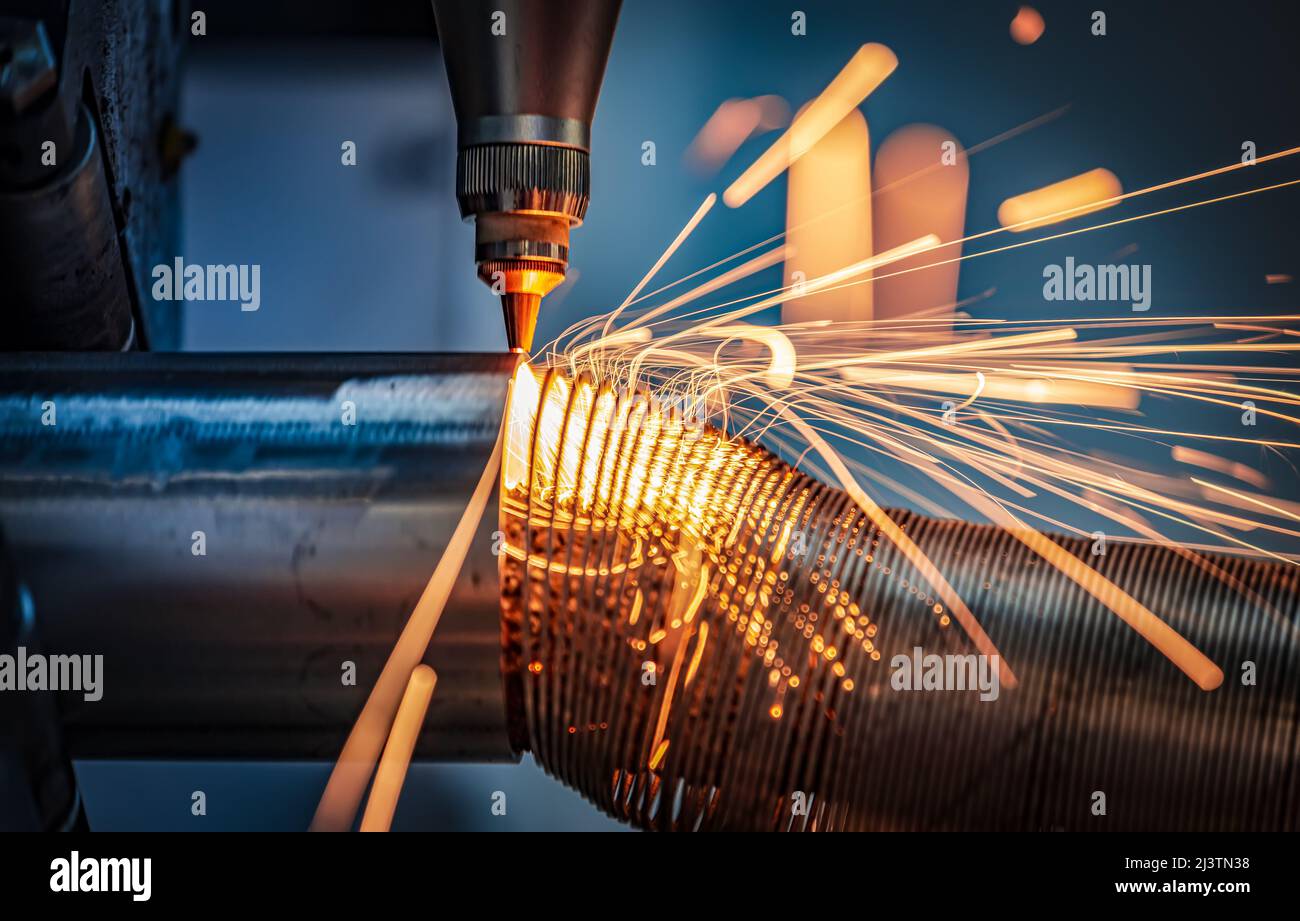 CNC Laser cutting of metal, modern industrial technology Making ...
