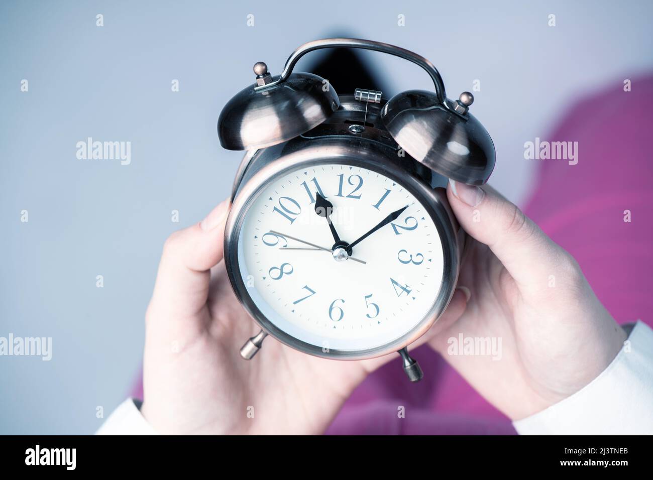 Objects and still life concept. Top view of woman holding with her ...