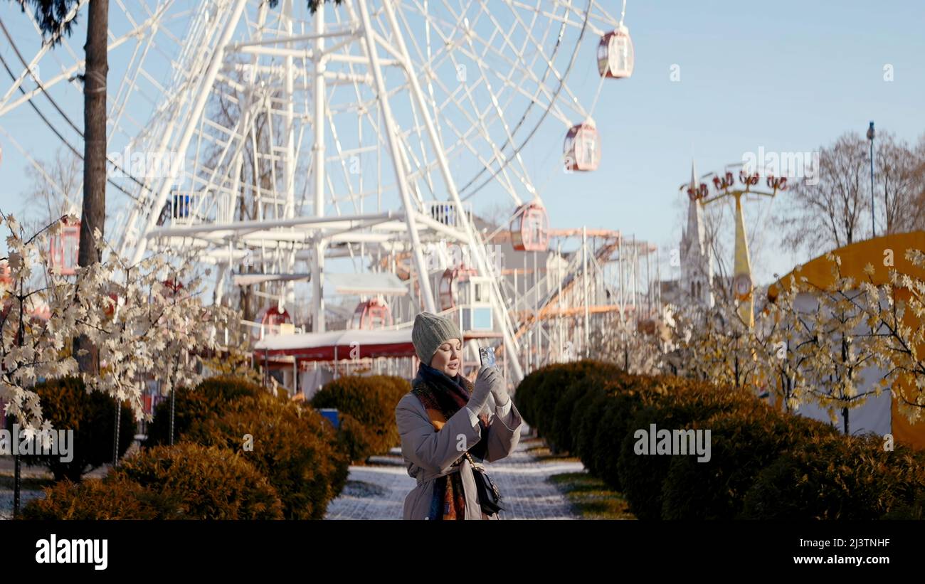 Spring amusement park . Action. A huge recreation park where a lot of ...