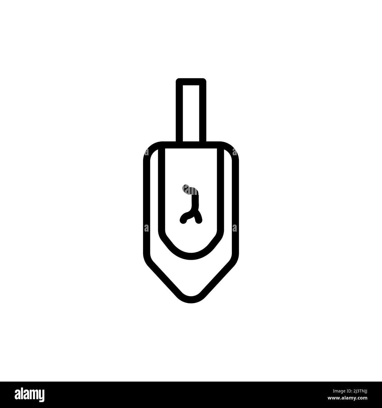 Hanukkah dreidel line color icon. Isolated vector element Stock Vector ...