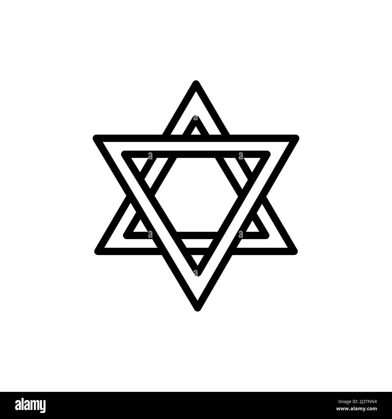 Jewish star line color icon. Isolated vector element Stock Vector Image ...