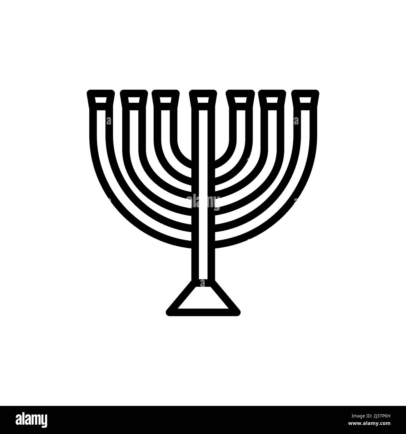 Menorah candlestick line color icon. Isolated vector element Stock ...