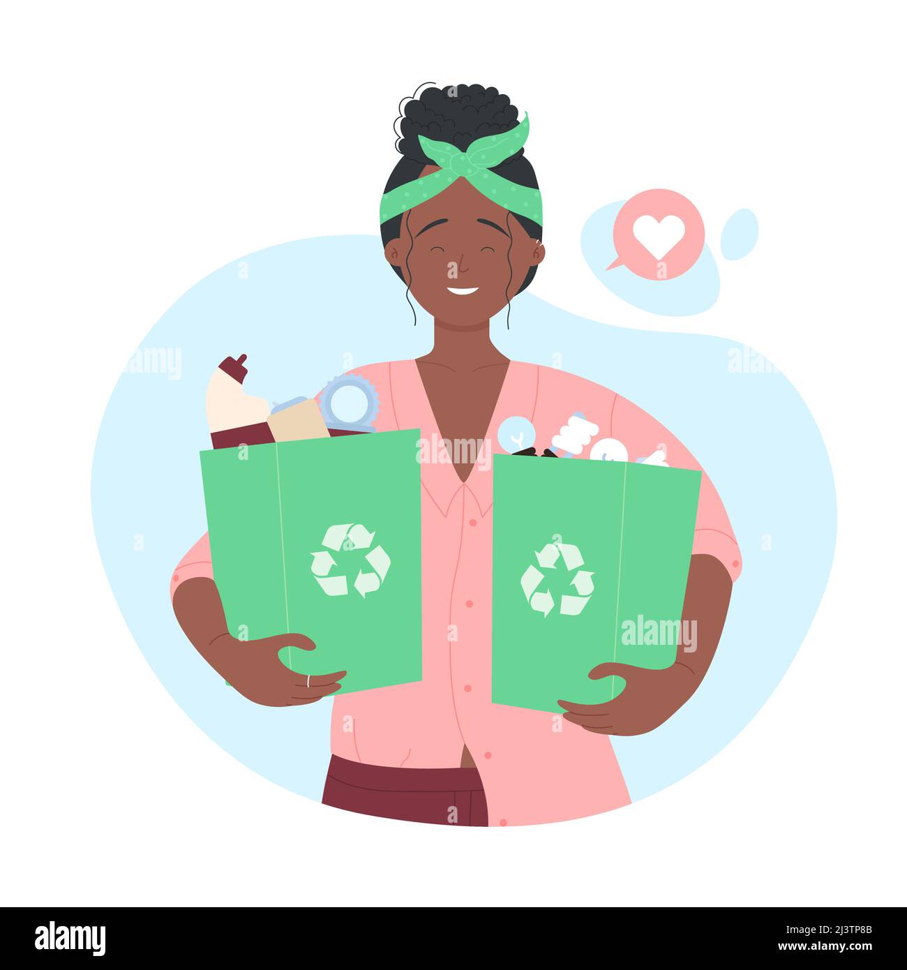 Waste management and trash sorting. Environment protection and rubbish ...